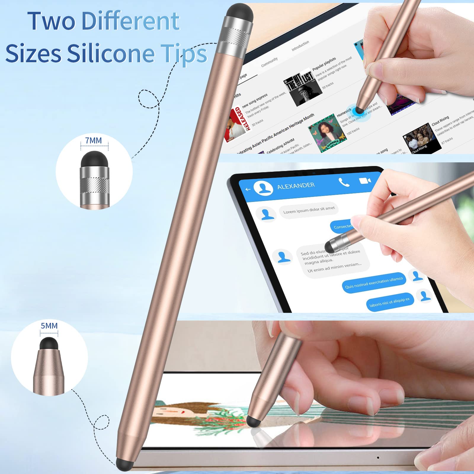 iPad Pencil 2nd Generation with Wireless Charging, Stylus Pen for Apple iPad, Palm Rejection and Tilt Sensitive, Compatible with iPad 6/7/8, iPad Pro 11/12.9 in, iPad Mini 6, iPad Air 3/4/5 (Blue)