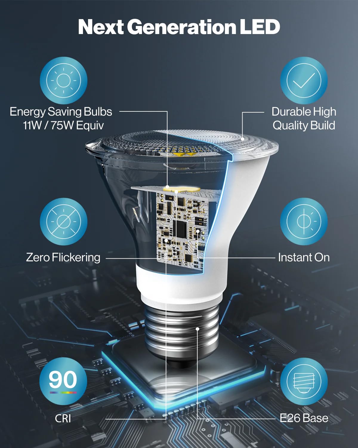 Sunco 10 PAR30 LED Bulbs, Flood Light Residential Outdoor Indoor CRI90 75W Equivalent 11W, Dimmable, 2700K Soft White, 850 Lumens, E26 Base, Exterior Wet-Rated Bright, IP65 Waterproof UL