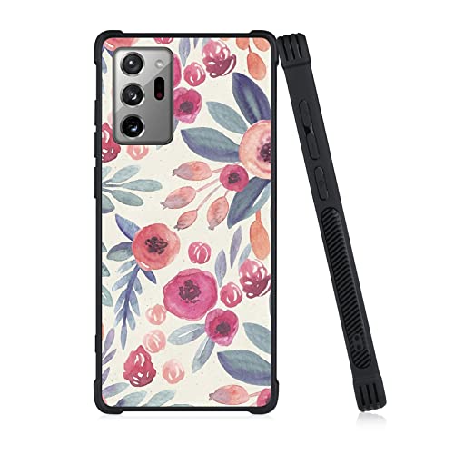 for Samsung Galaxy Note 20 Ultra 5G with Shockproof Protective Case Pink Flowers Art Case Fits Samsung Galaxy Note 20 Ultra (2020) [6.9-Inch] Bumper Reinforced Corners