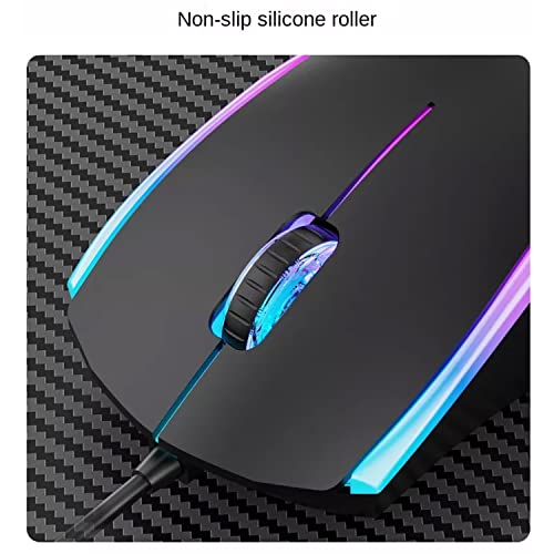 EXHNLE 104 Keys Gaming Keyboard and Colorful Mouse Combo,USB Wired Mechanical Feeling Gaming Keyboard, 104 Keys USB Ergonomic Keyboard, for PC Computer Gamer