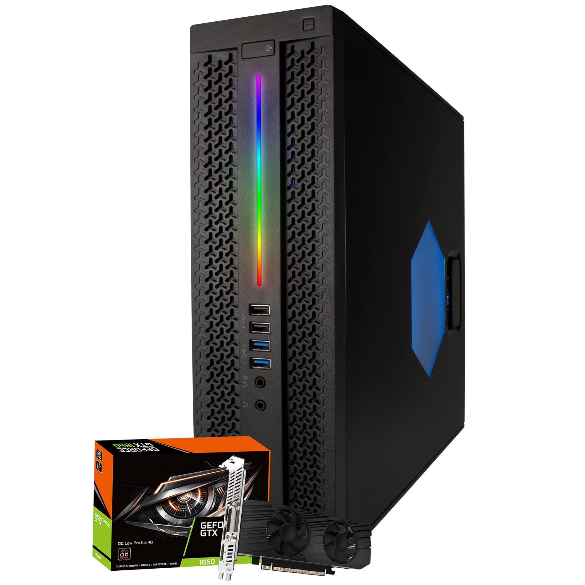 HP EliteDesk 800G2 RGB Gaming Computer | Quad Core Intel i5 (3.20GHz) | GeForce GTX 1650 (4GB) GPU | 16GB DDR4 RAM | 500GB SSD + 1TB HDD | 5G-WiFi + Bluetooth | Windows 10 Pro (Renewed)