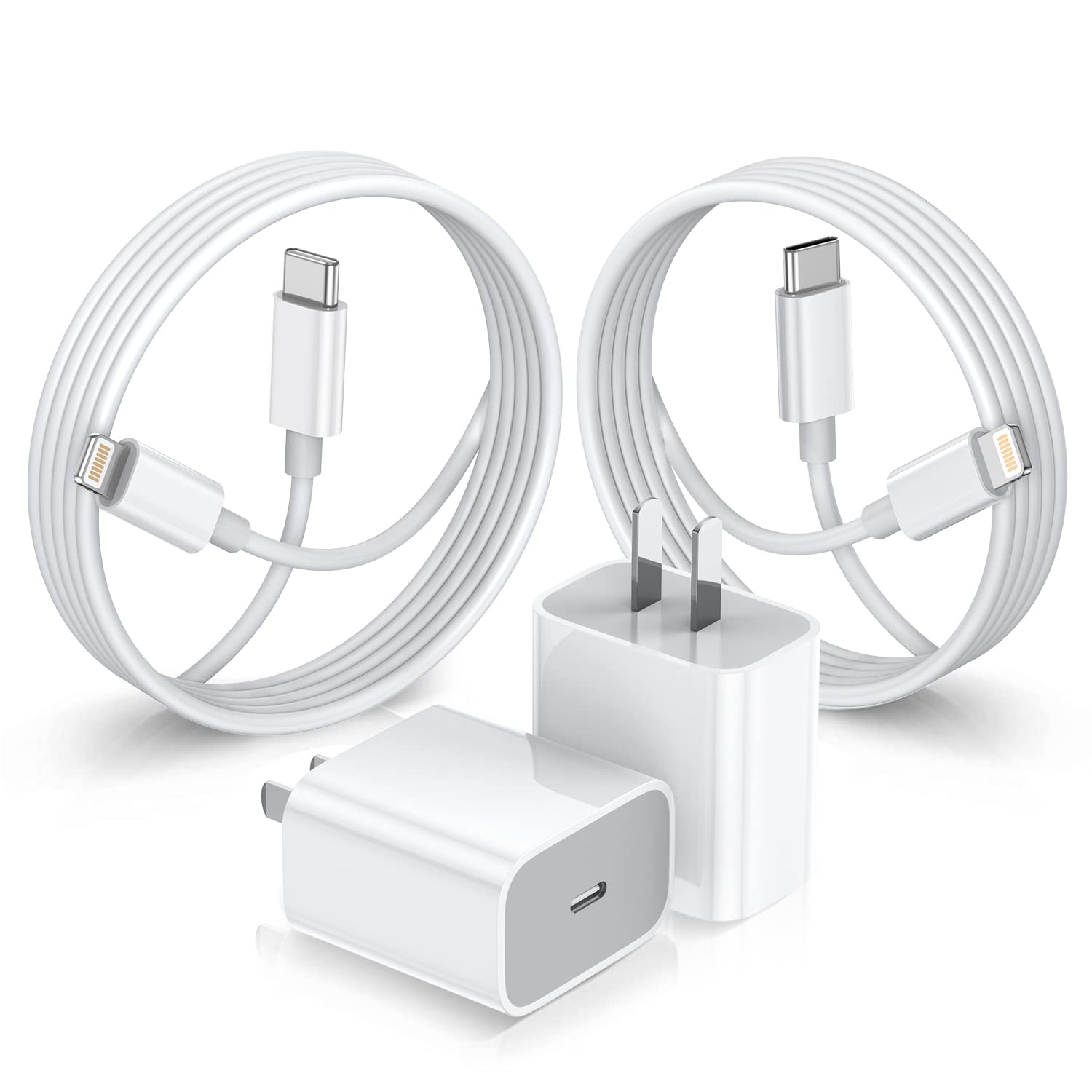 iPhone Charger for iPhone 14 13 12 11 Pro Max Mini X XS Max XR 8 Plus, iPad Pro Air Mini, 6.6FT USB C to Lightning Cable, 20W USB C Charging Plug Block Apple MFi Certified, Fast Power Adapter, 2 Pack