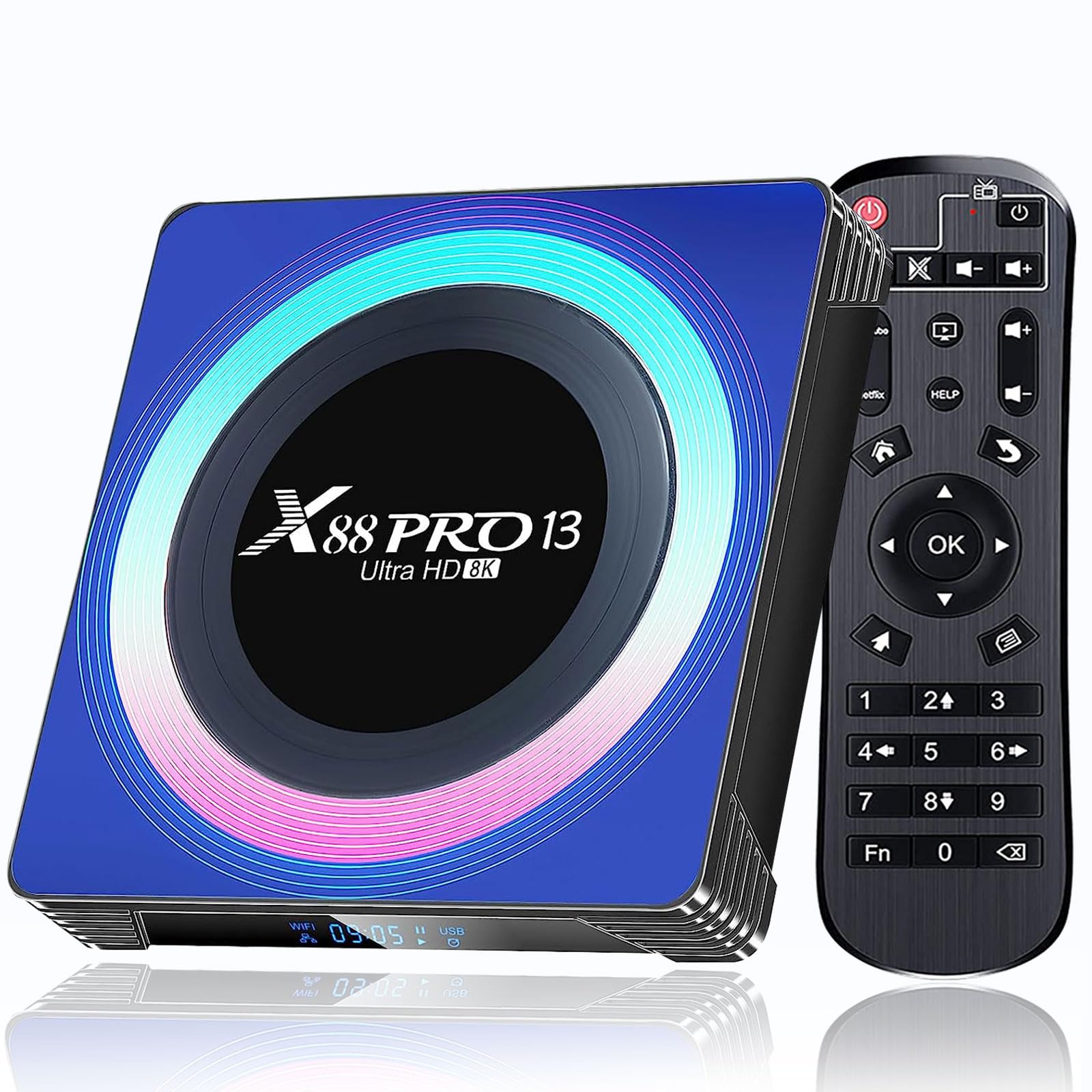 EASYTONE Android TV Box 10.0,Android TV Box 2GB RAM 16GB ROM H616 Quad-Core CPU 2.4/5GHz WiFi Ethernet BT 4.0 4K/6K TV Box H.265 Decoding Smart TV Box Android with Mini Wireless Keyboard