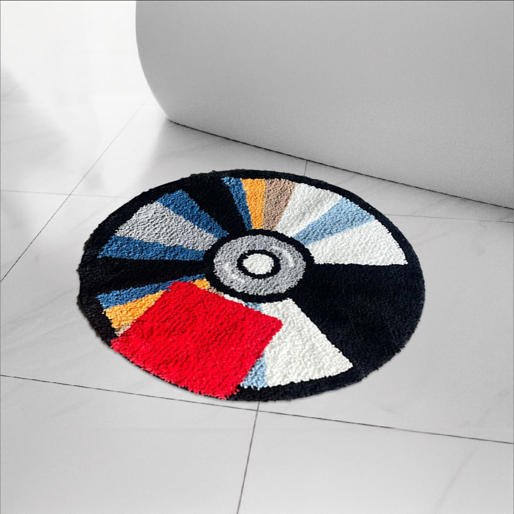 Luxape cd Rug - Hypebeast y2k Rug - Handmade Tufted Rug - Handmade & Premium- 28in (70cm) - Aesthetic Rug Decor - Preppy Room Decor - Designer Rugs Rug