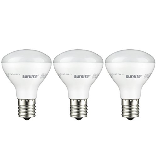 Sunlite LED R14 Mini Flood Light Bulbs, 4 Watts (25W Equivalent), 280 Lumens, Intermediate (E17) Base, Dimmable, ETL Listed, 2700K Soft White, for Curio Cabinet Light, 3 Count