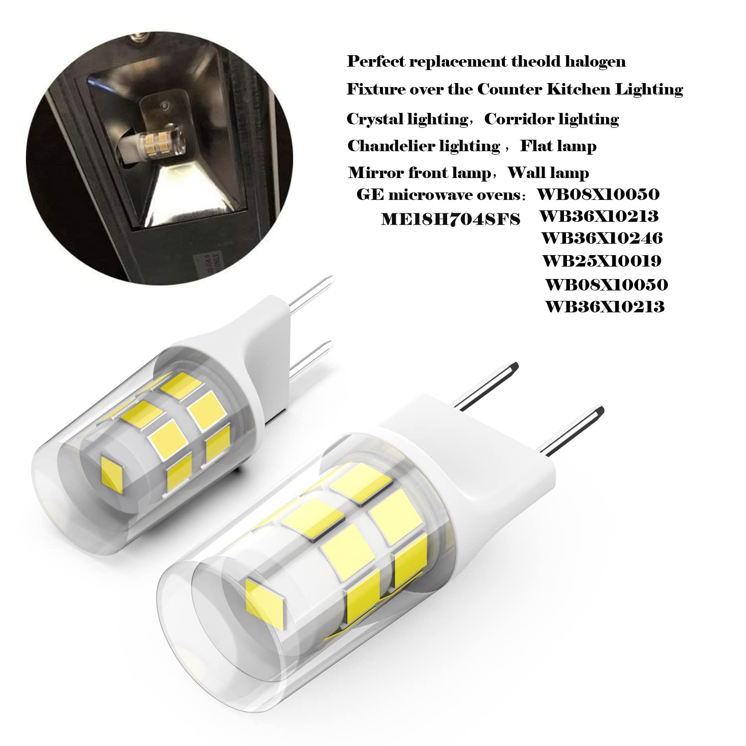 G8 LED Light Bulb 2.5 Watts Daylight White - G8 Base Bi-pin Xenon JCD Type LED 120V 20W Halogen Replacement Bulb for Under Counter Kitchen Lighting, Under-Cabinet Light.Pack of 5 (Daylight White)