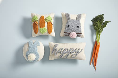 Mud Pie Easter Mini Hook Pillow, 8" x 8", Carrots