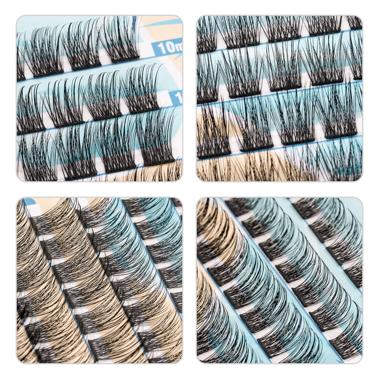 IKVVOM Lash Clusters DIY Eyelash Extensions 96Pcs Individual Cluster Lashes Volume Lash Extensions C Curl False Eyelashes Natural Wispy Soft Lashes (Glamour MIX)