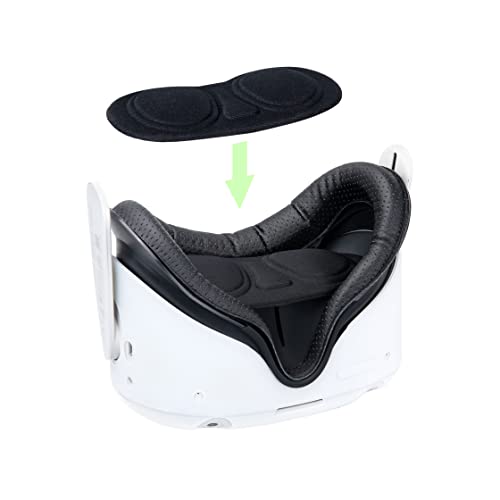 Hibloks Face Cover Set for Meta/Oculus Quest 2 Accessories,Silicone face Cover+Shell Cover+Protective Lens Cover for Meta/Oculus Quest 2 (PU Face Cover Pad)