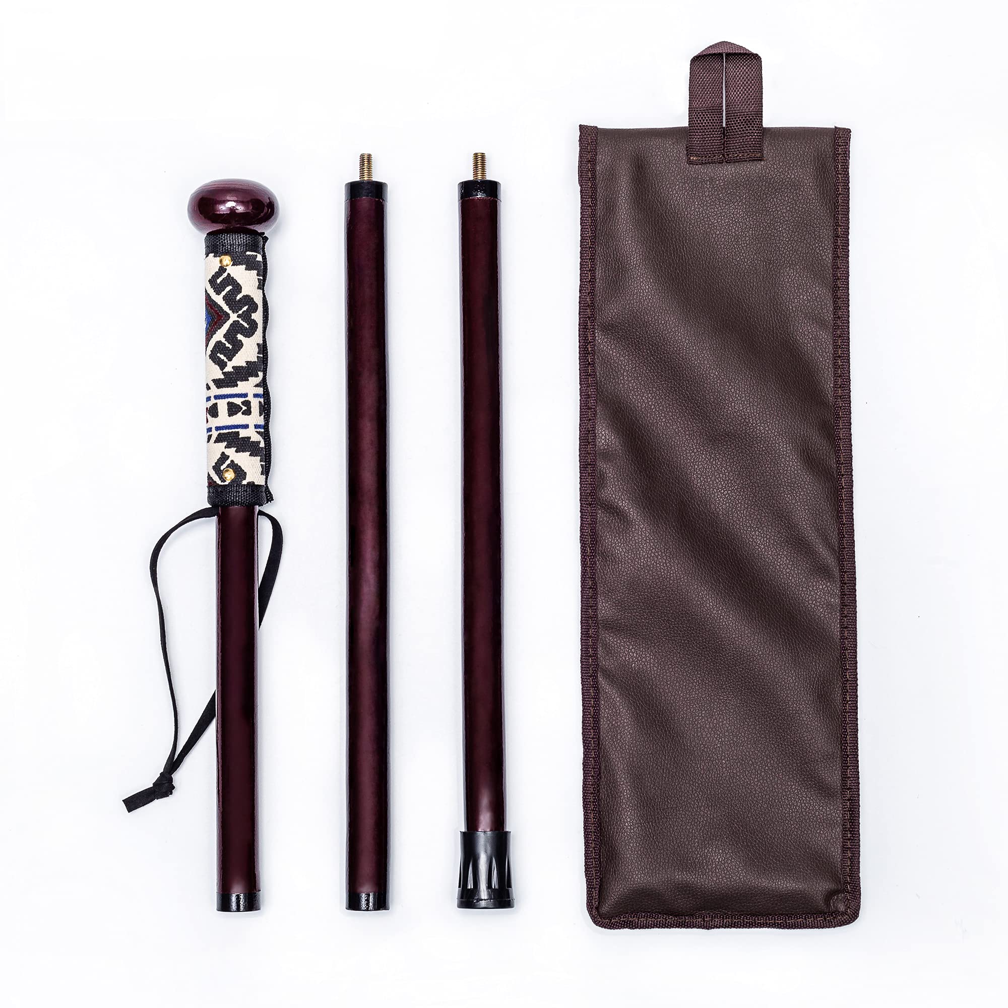 FOREST PILOT 3 Pieces Detachable Hardwood Walking Stick Cross Head with a Compass (Nature Color, 48 Inches, 1 Piece)…
