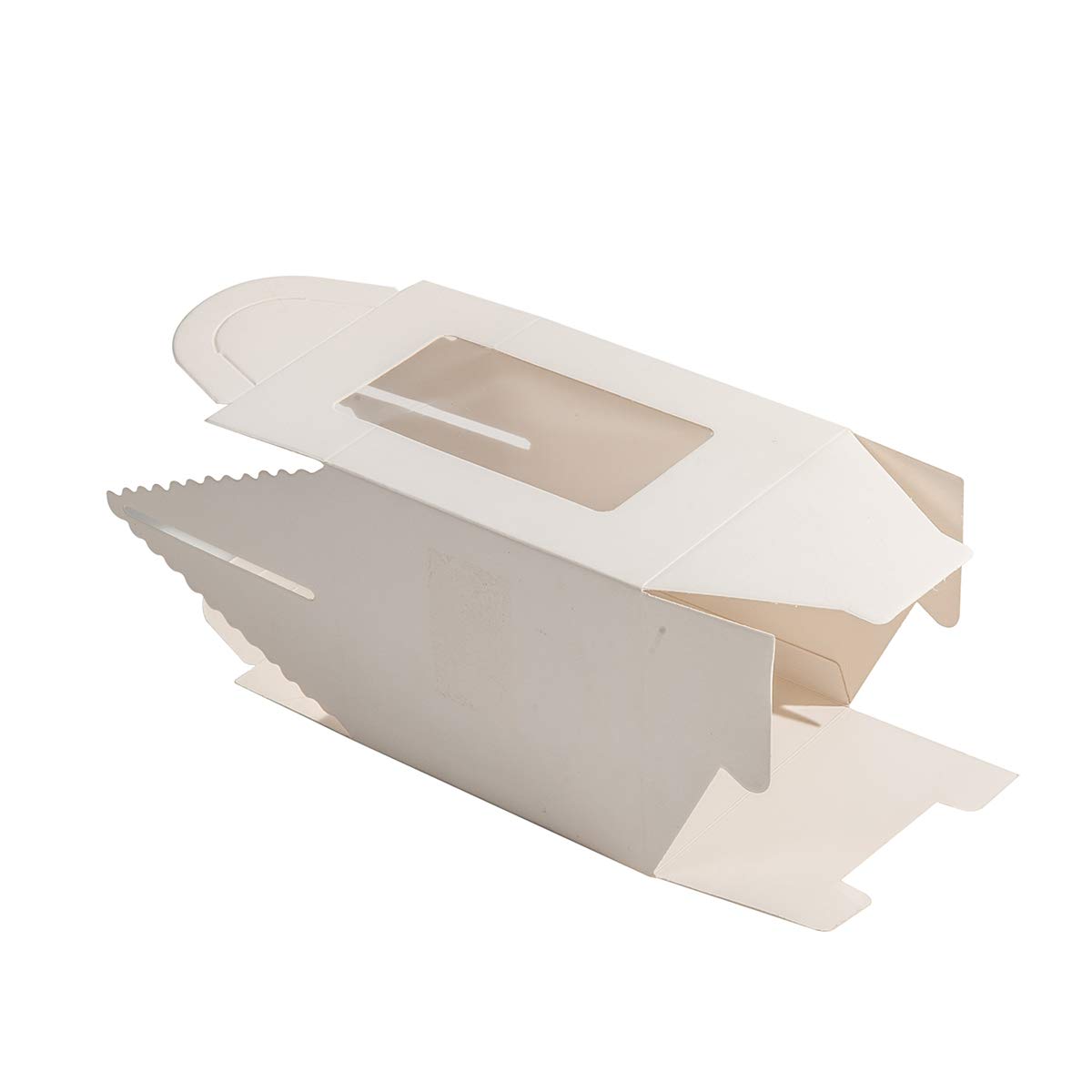 ihomecooker 25 Pcs Single White Cupcakes Containers Gift Boxes with Window Inserts Handle for Wedding Candy Boxes
