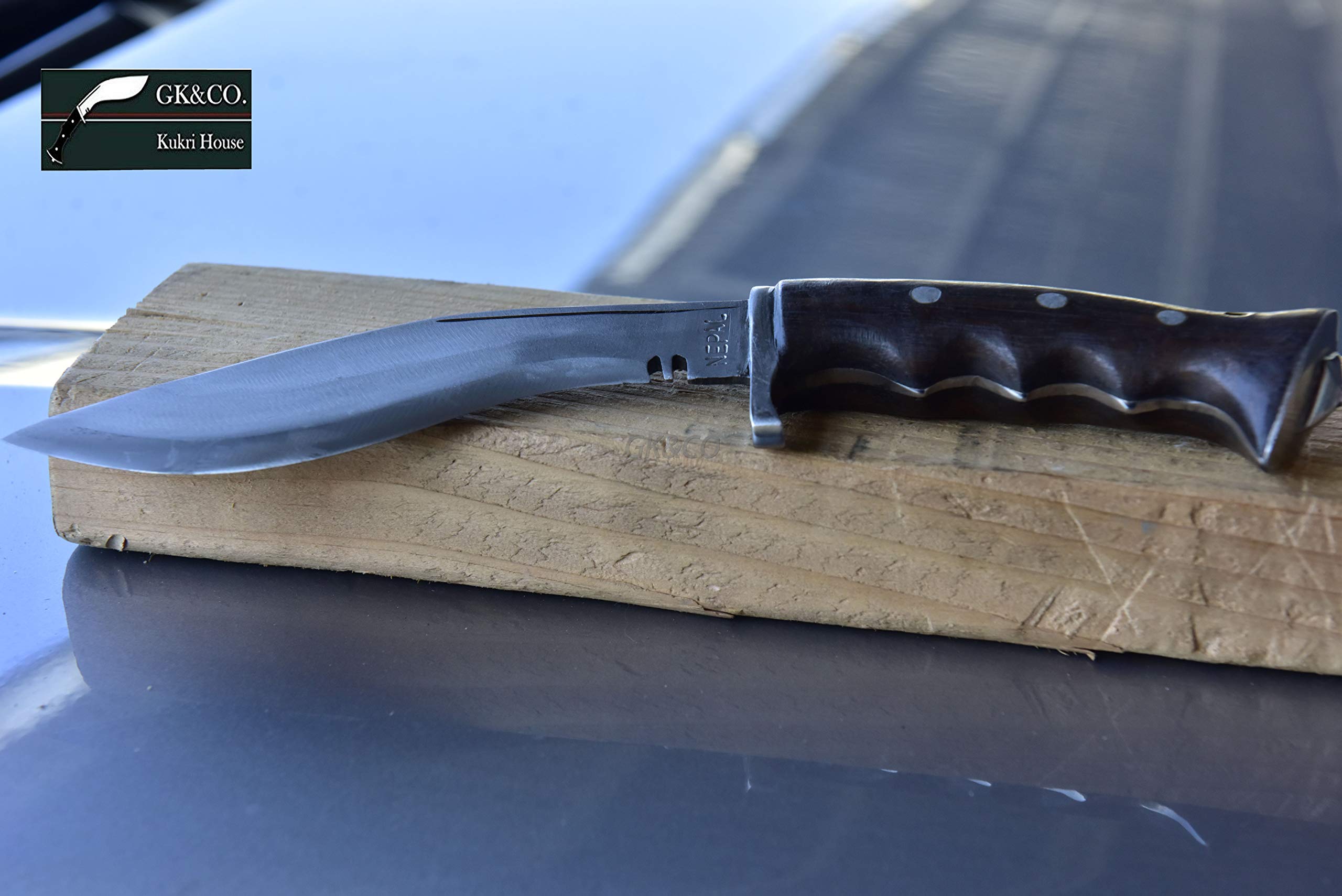 GK&CO. Kukri House Genuine kukri/khukuri - 6 Inch Iraqi Panawal Angkhola Gripper Handle Black Sheath Hand Made in Nepal…