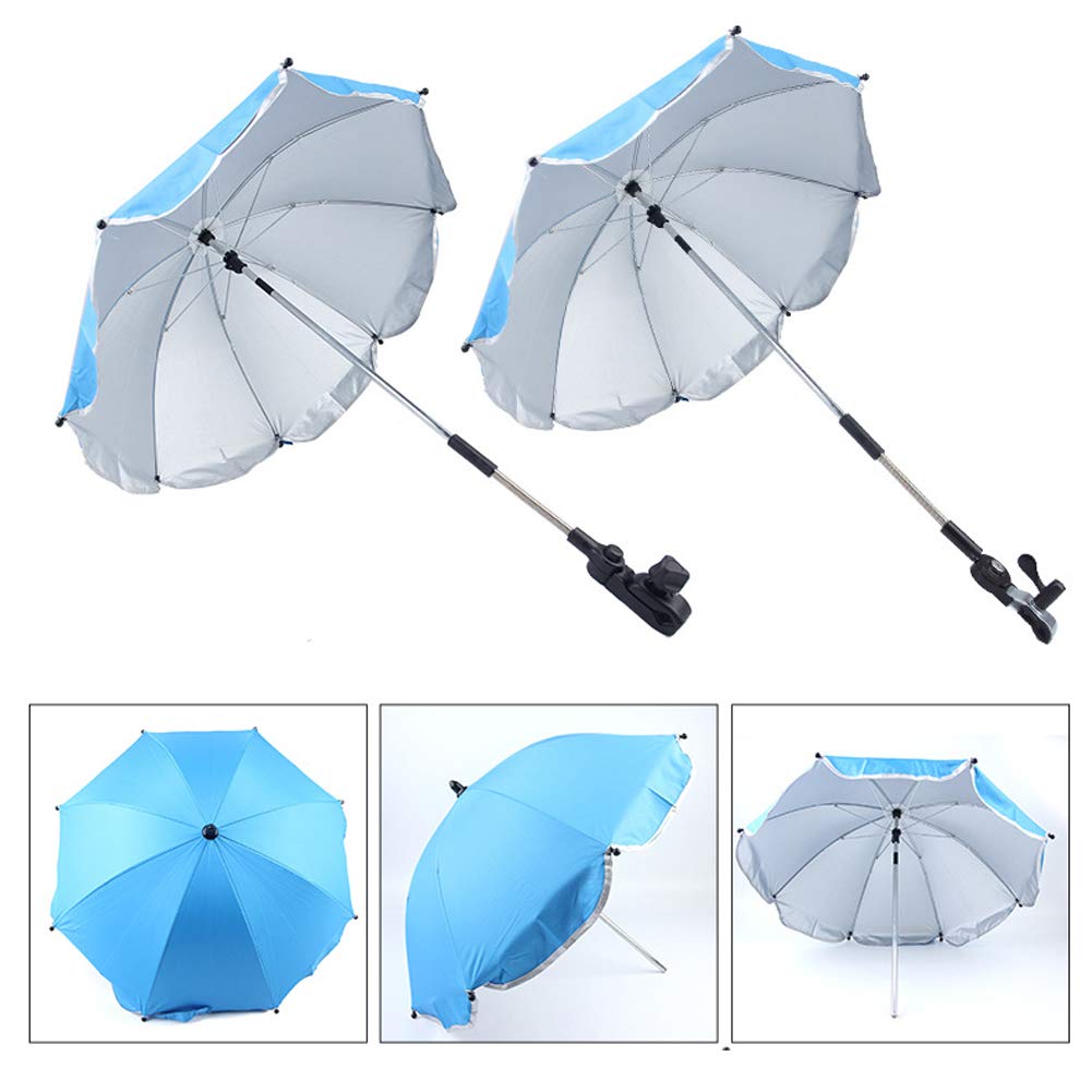 Xiaokeis Baby Stroller Umbrella Portable Folding Sun Umbrella Pushchair Parasol Umbrella Universal Clip Fixing Device Detachable Infant Sun Protection Umbrella for Pram,Pushchair Buggy(Orange)