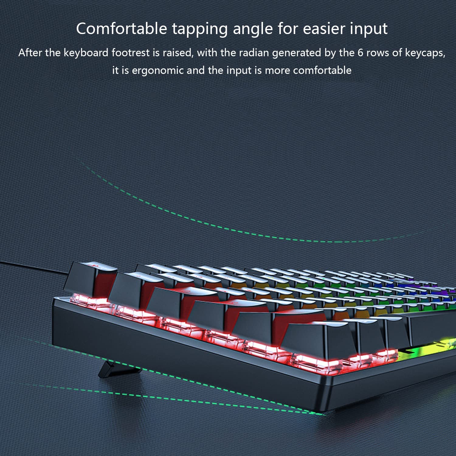 EXHNLE Mechanical Gaming Keyboard and Mouse Combo, Mechanical Keyboard Small Compact, USB Illuminated Gaming Mouse Set for Computer PC Gamer Laptop