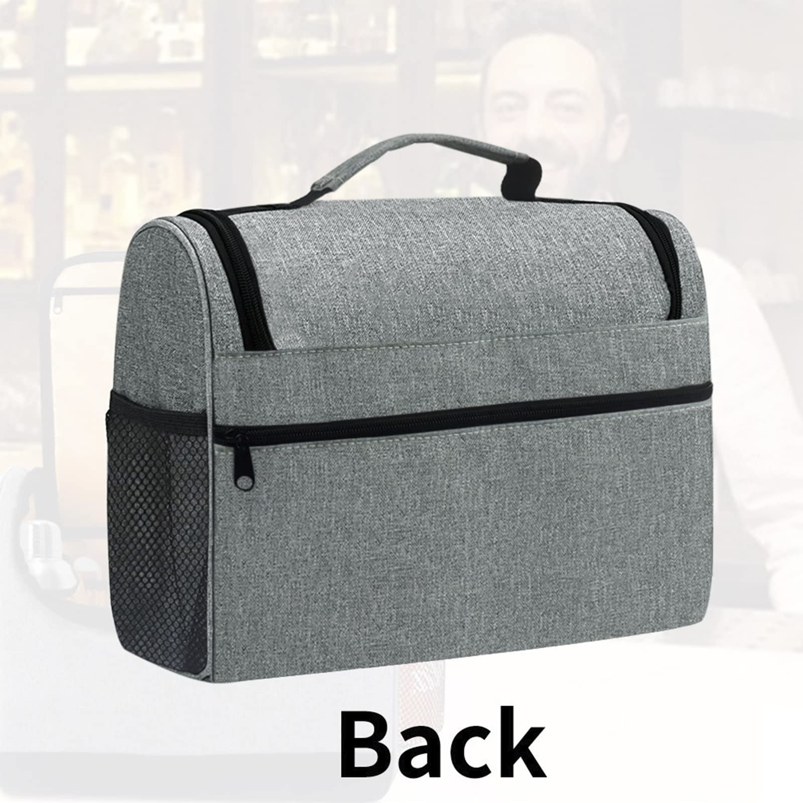 Jaugufiy Canvas Bartender Bag, Portable Travel Carrying,Cocktail Shaker Tool Set Travel Carrying Bag with Handle, Portable Travel Bar Carrier for Bar Kit, Bag Only(Grey)