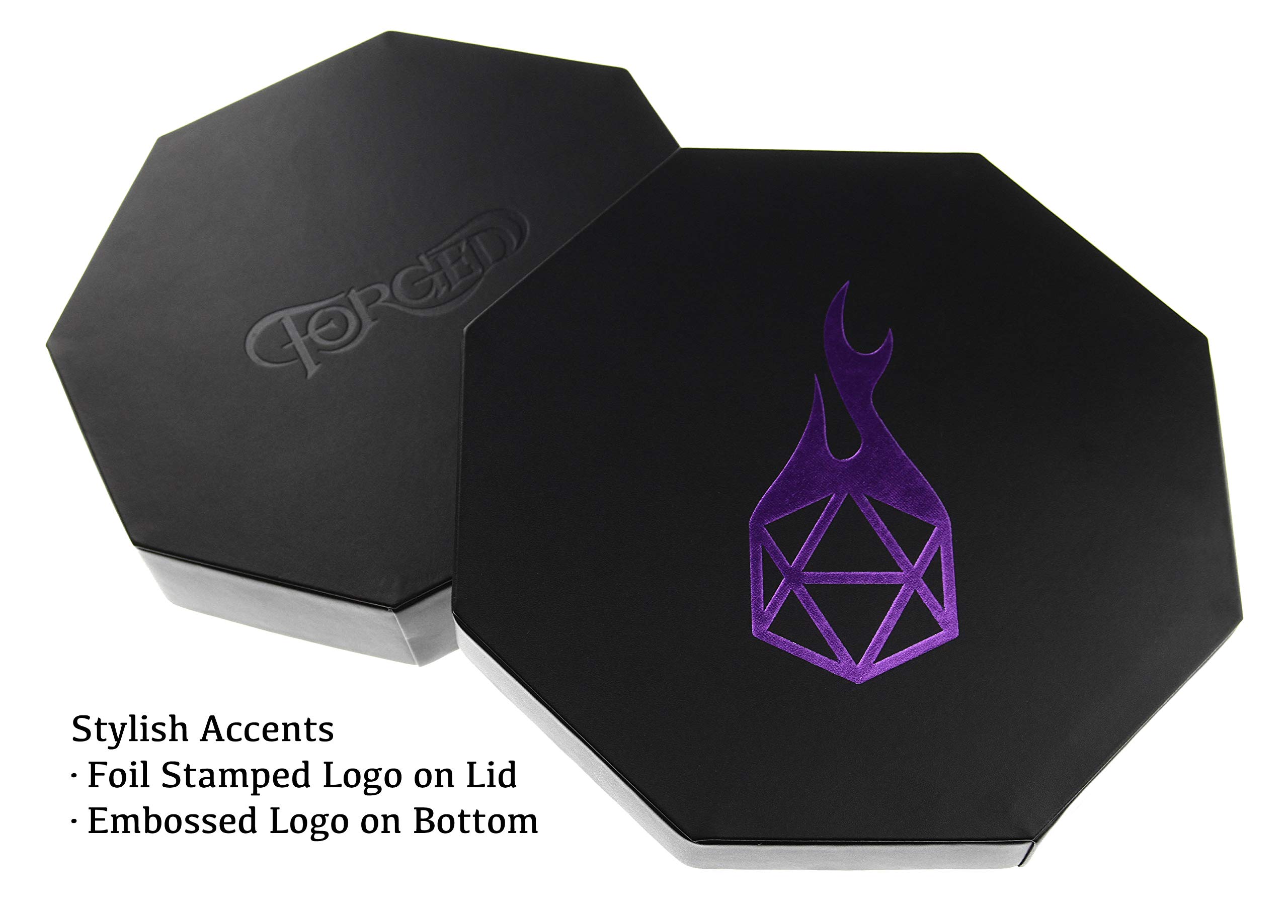 Forged Dice Co. Dice Tray Arena Rolling Tray and Storage Compatible with Any dice Game, D&D and RPG Gaming (Purple)