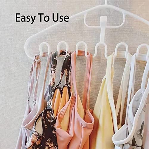 Wave Pattern Hanger, Multifunctional Magic Wave Pattern Stackable Hanger, 8 Slots Non Slip Stackable Space Saver Closet Organization Hangers for Bra Top Camisole (White,5PCS)