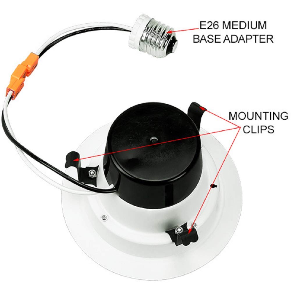 TCP LED10DR430K LED Downlight Kit, 4" 120V 10W (50W Equiv.) 82 CRI w/Trim - Dimmable - 3000K - 650 Lm. - White