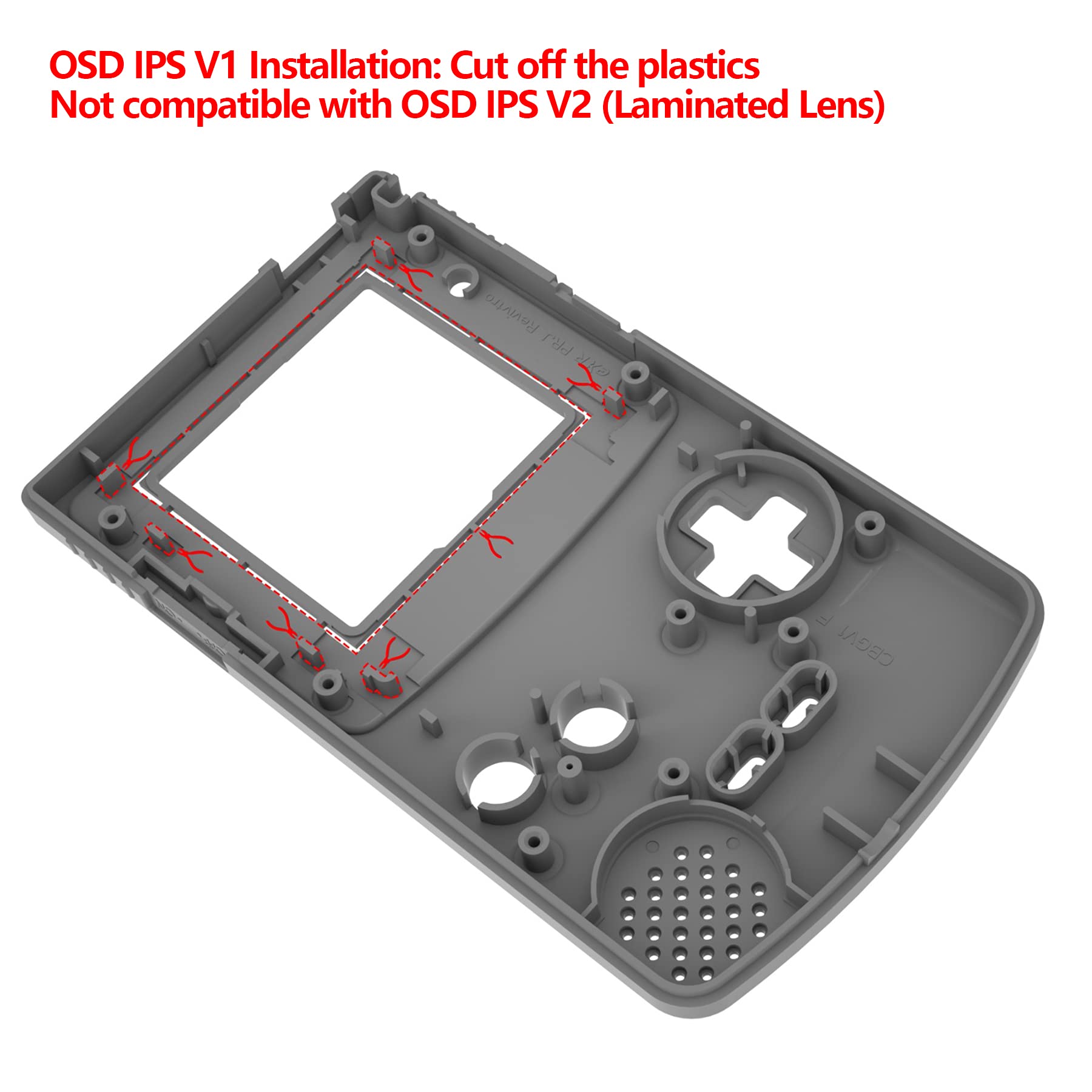 IPS Ready Upgraded eXtremeRate Black Replacement Shell Full Housing Cover & Black Screen Lens for Gameboy Color β Fit for GBC OSD IPS & Regular IPS & Standard LCD β Console & IPS Screen Without