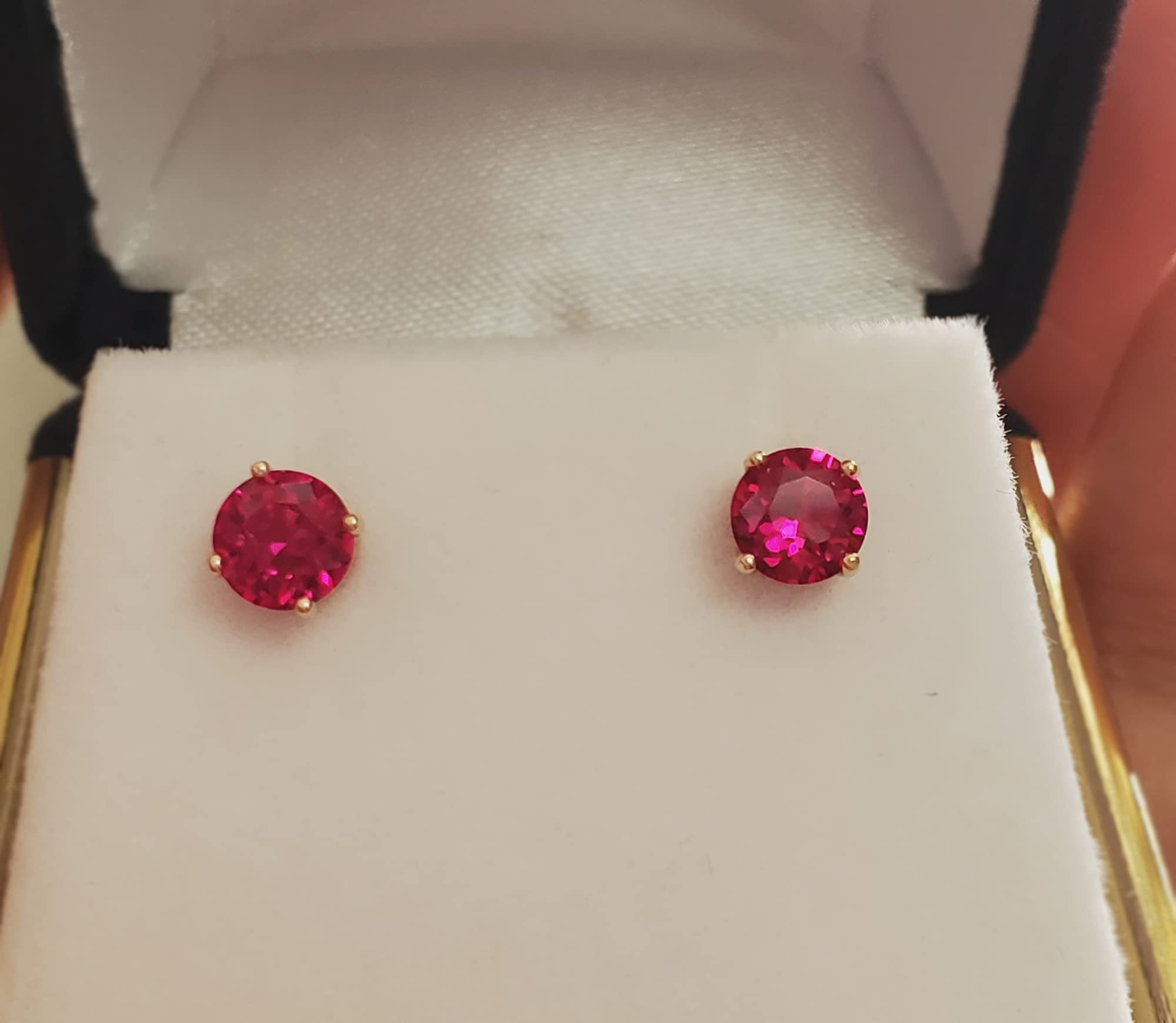 Galaxy Gold GG 14k Solid Gold Fiercely We Believed 1.3 ctw Ruby Earrings