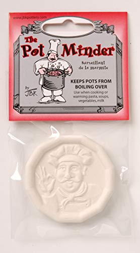JBK Pottery Chef Design Ceramic Pot Minder - Helps prevent boil overs
