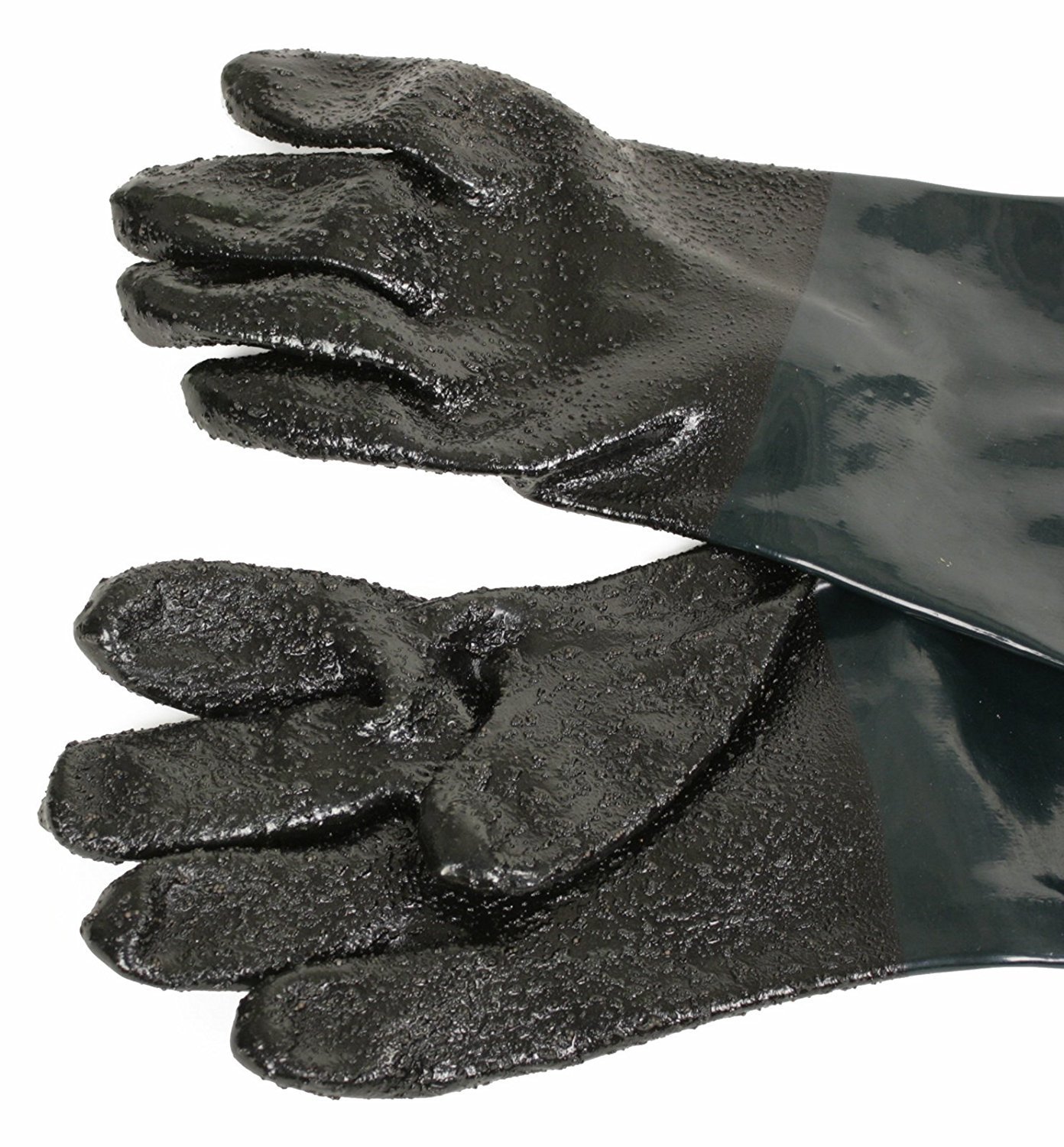 Jewboer 23.6" Rubber Sandblast Cabinet Gloves,Sandblasting Sand Blaster Gloves for Sandblaster Blast Abrasive Cabinet