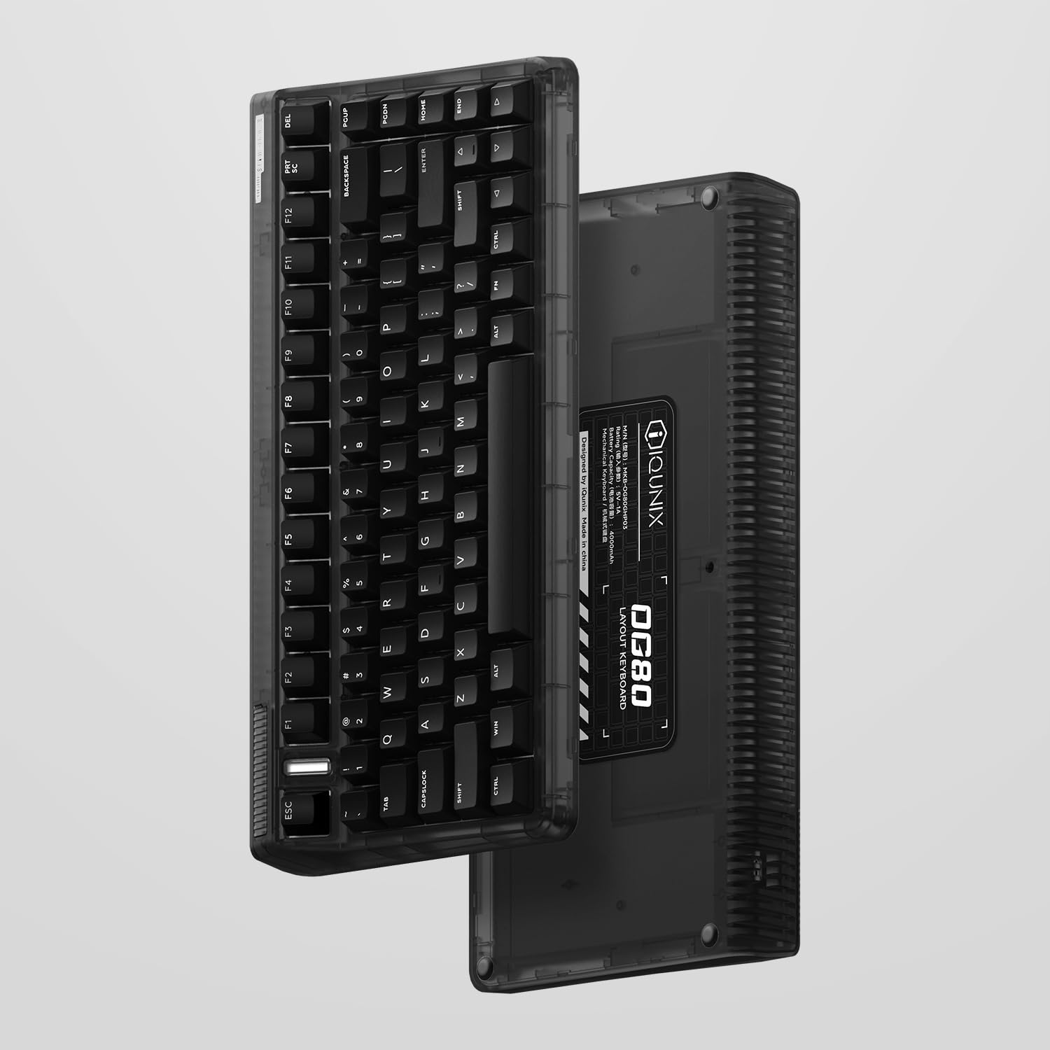 iQunix OG80 Dark Side Gaming Keyboard, 2.4G & Bluetooth 5.1 Mechanical Keyboard with TTC Speed Silver Switch, Compact 83 Keys RGB LED Backlit Hot Swappable Keyboard for Windows/Mac/Android/iOS