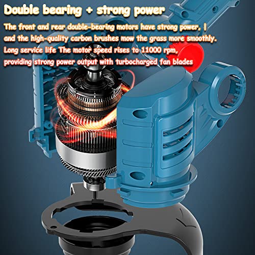 Stringless Weed Trimmer,Electric Weed Lawn Edger Eater Cordless Grass String Trimmer Cutter Tool & 2 24v Battery, Lawn Mower Stringless Trimmer Edger Lawn Tool,Lightweight Portable for Yards