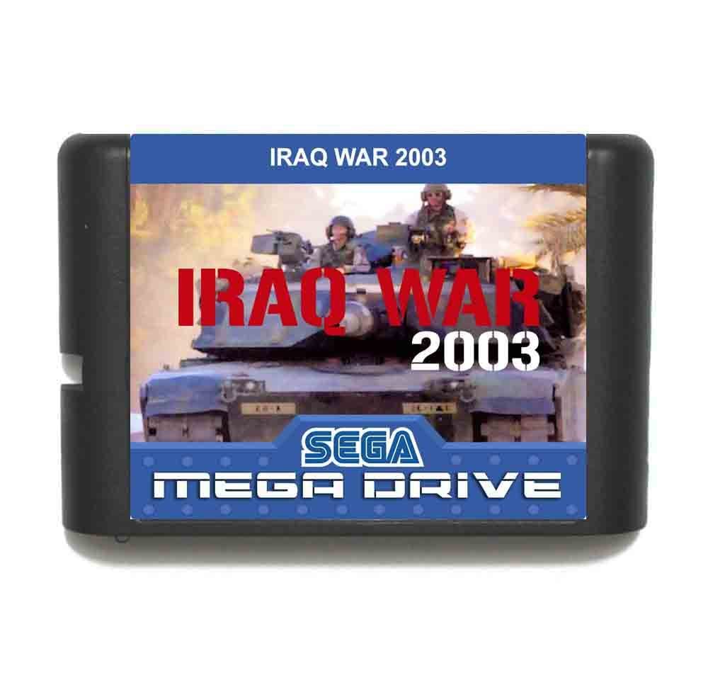Iraq War 2003 Game Cartridge 16 Bit MD Game Card With Retail Box For Sega Mega Drive For Genesis (Black)
