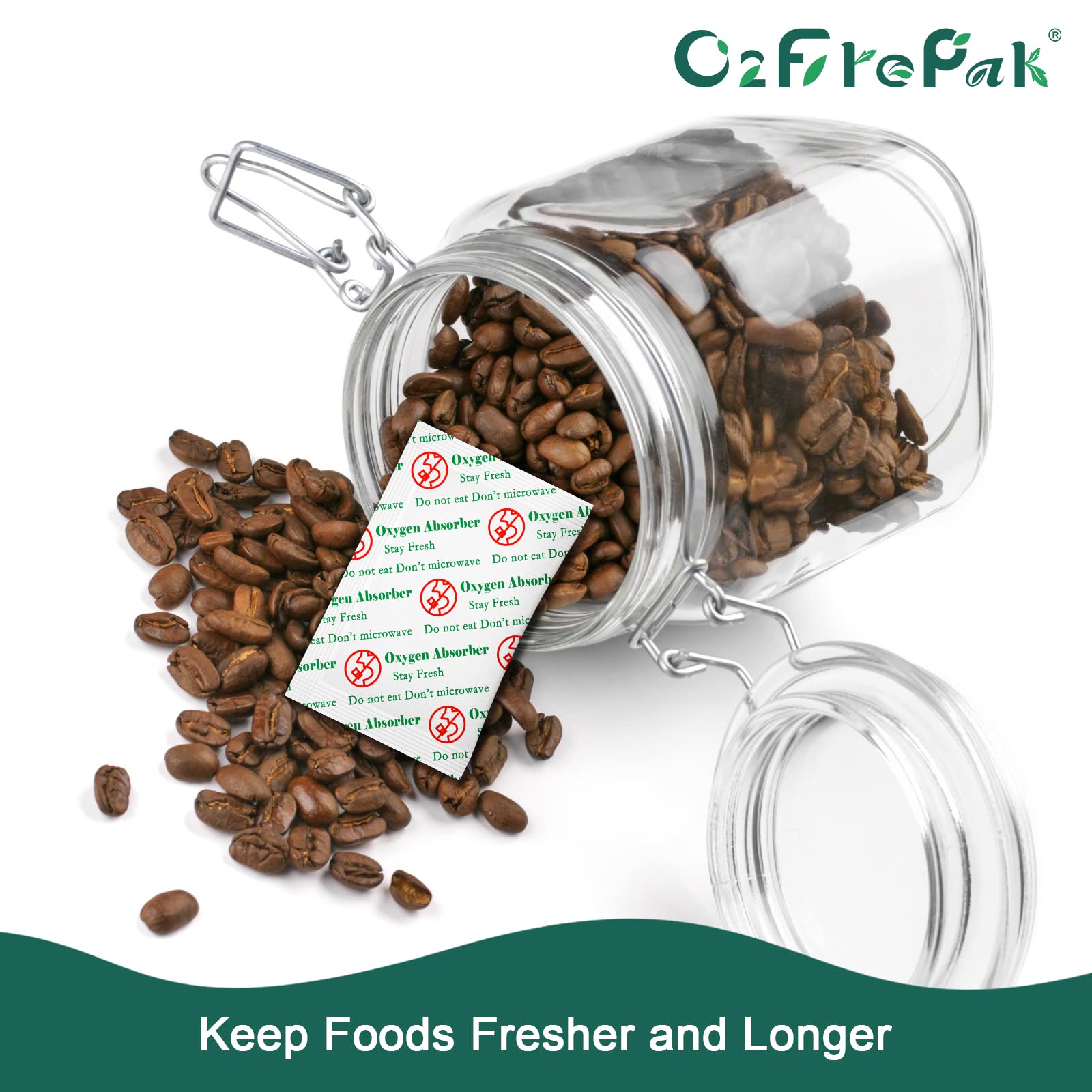 O2frepak 1500CC(30-Pack) Food Grade Oxygen Absorbers Packets for Home Made Jerky and Long Term Food Storage