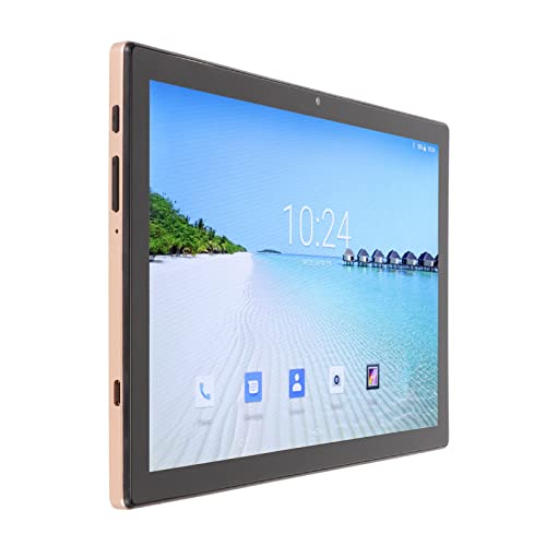 HEEPDD 10.1 Inch Tablet, 100-240V 2GB RAM 32GB ROM Tablet PC 2.4G 5G WiFi Front 5MP Rear 13MP 1280x800 Resolution Multifunction for 8.1 for Reading (Gold)