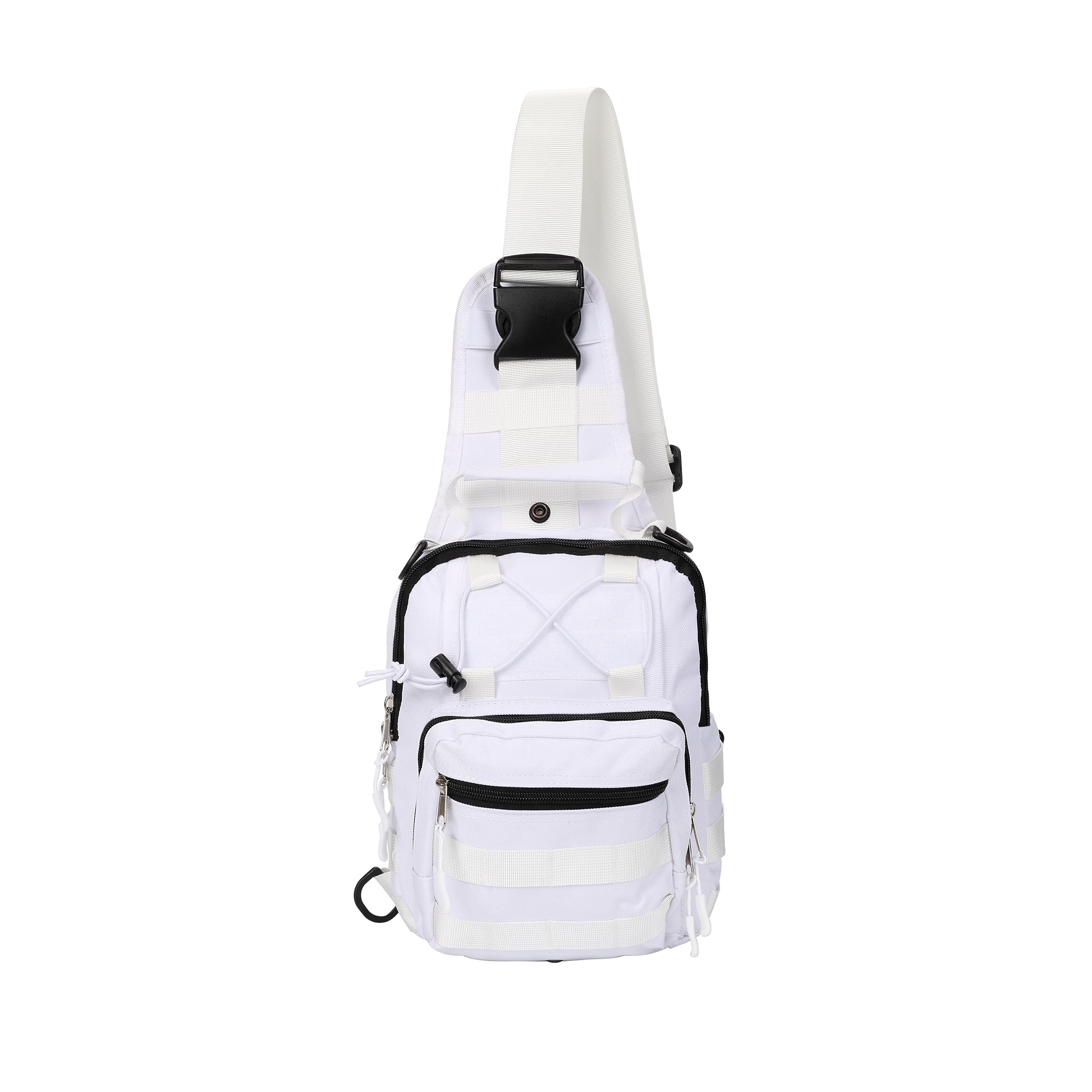 flipfit Tactical Shoulder Bag, Military Every Day Carry Sling Bag, Outdoor Portable Shoulder Pack For Men Women(White