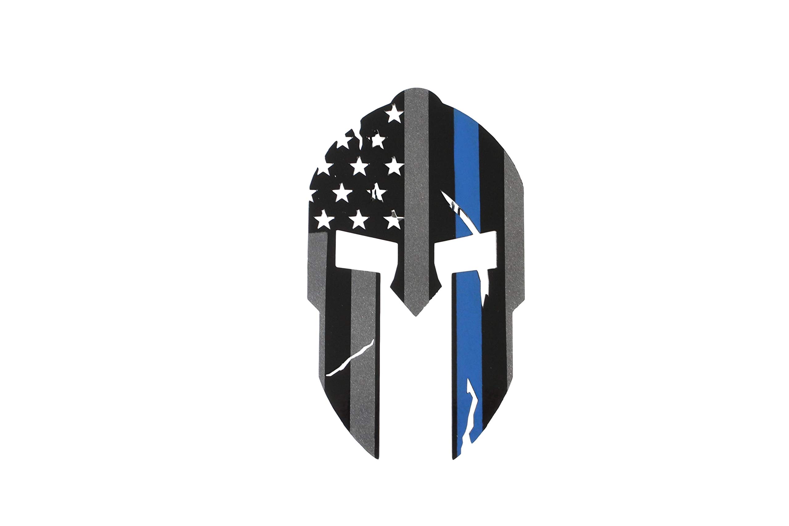 Fox MetalFab Powder Coated Steel Spartan Trailer Hitch Cover (Blue Stripe Flag)