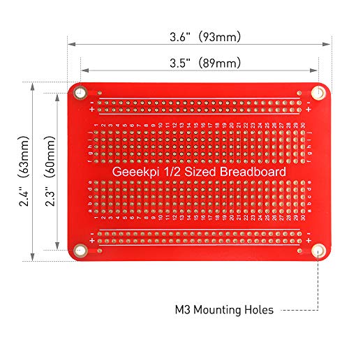 GeeekPi Gold-Plated Prototype PCB Solderable Breadboard for DIY Arduino Soldering Projects, Electronics Projects & Raspberry Pi, with M-M Dupont Jumper Wire Cable (4PCS+1 Mini Board, Green)