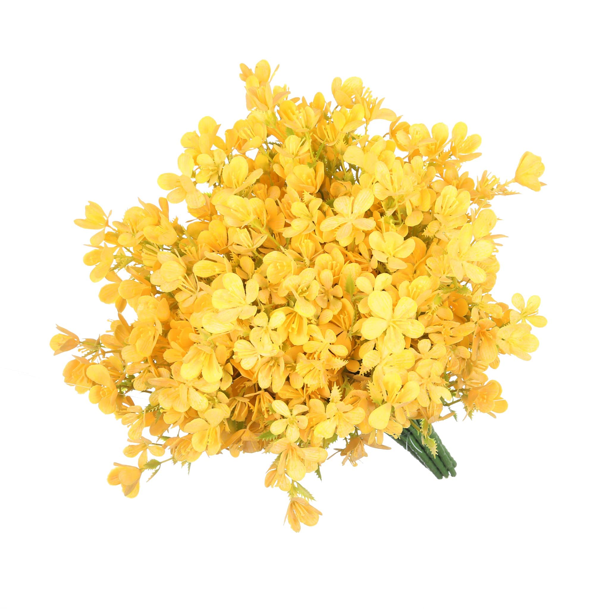 Grand Verde Yellow Plastic Flowers Artificial Bouquets Faux Wildflowers Real-Touch Plants DIY Home Decor Table Centerpiece Birthday Decoration, Bulk 10pcs