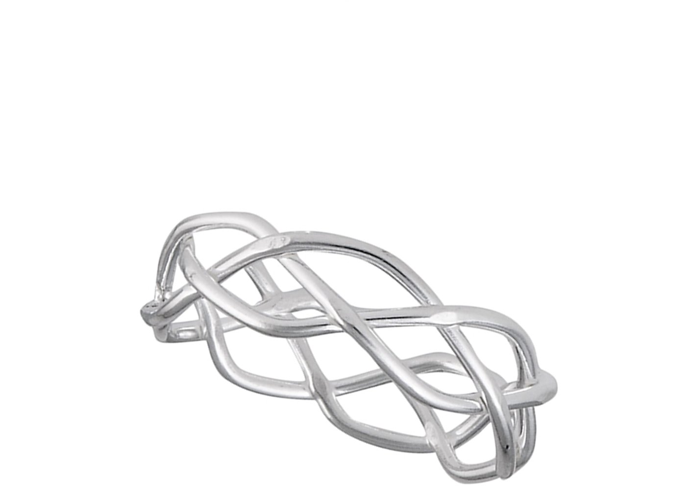 Eternity Criss Cross Weave Knot Wedding Ring 925 Sterling Silver Band Size 1