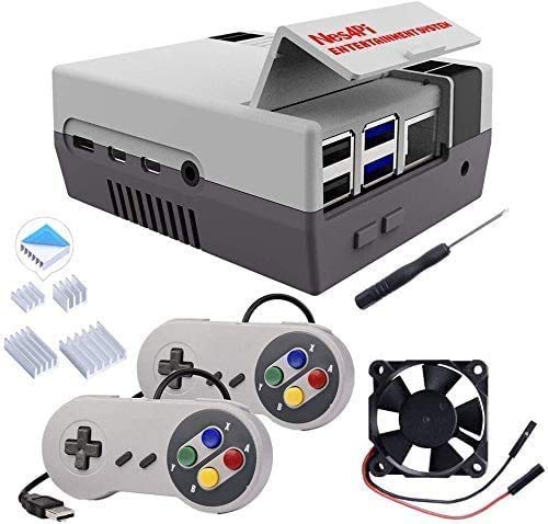 GeeekPi Raspberry Pi 4 4GB Kit with Retro Gaming Nes4Pi Case, 5V 3.6A Power Supply, 32GB Card, HDMI Cable and Card Reader (4GB RAM)