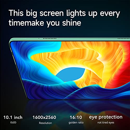 lennis 10.1in Tablet, Octa Core 5000mAh Rechargeable Gaming Tablet 1600x2560 6GB RAM 128GB ROM for Entertainment (US Plug)