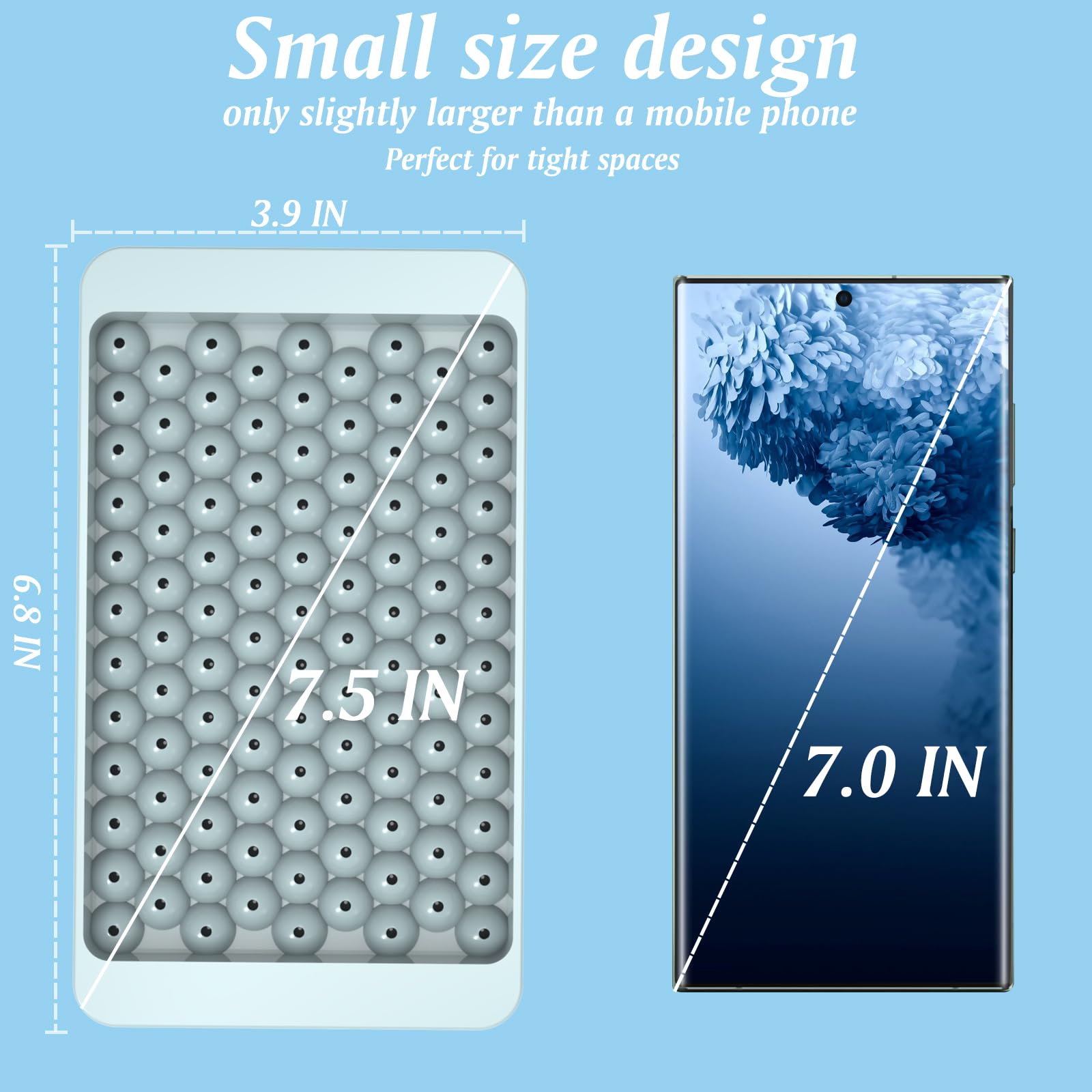 Idosf Mini Ice Cube Tray for Mini Fridge, 104x3 Pcs Easy Release Small Ice Cube Tray with Lid and Bin, 0.45Inch Stackable Tiny Ice Trays for Freezer Crushed Ice Trays for Chilling Drinks, Coffee