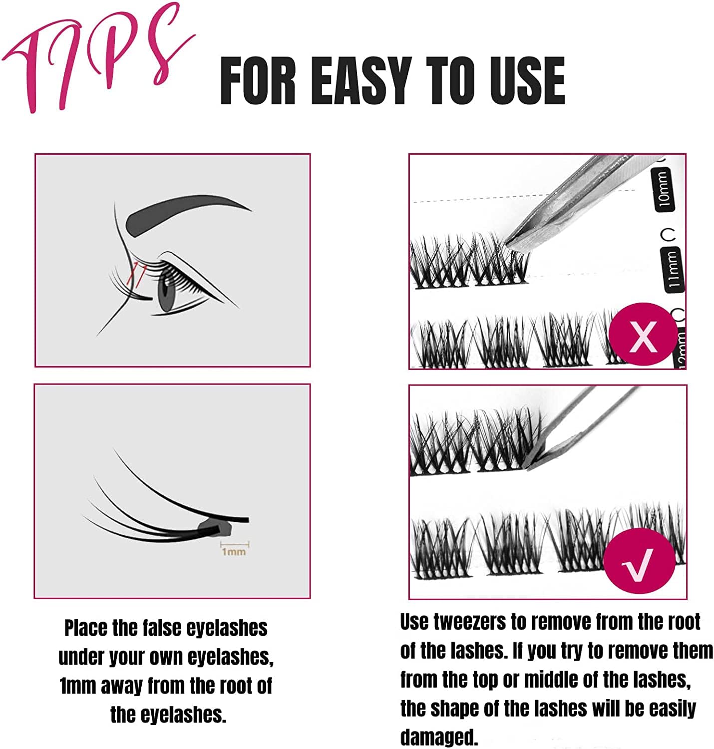 Individual Lashes False Eyelashes 45 Cluster Lashes Eyelash Extension Kit with Lash Glue DIY Wispy Fluffy Lash Clusters Reusable Natural Soft Eyelashes Thin Band C CC D Curl 10-16MM
