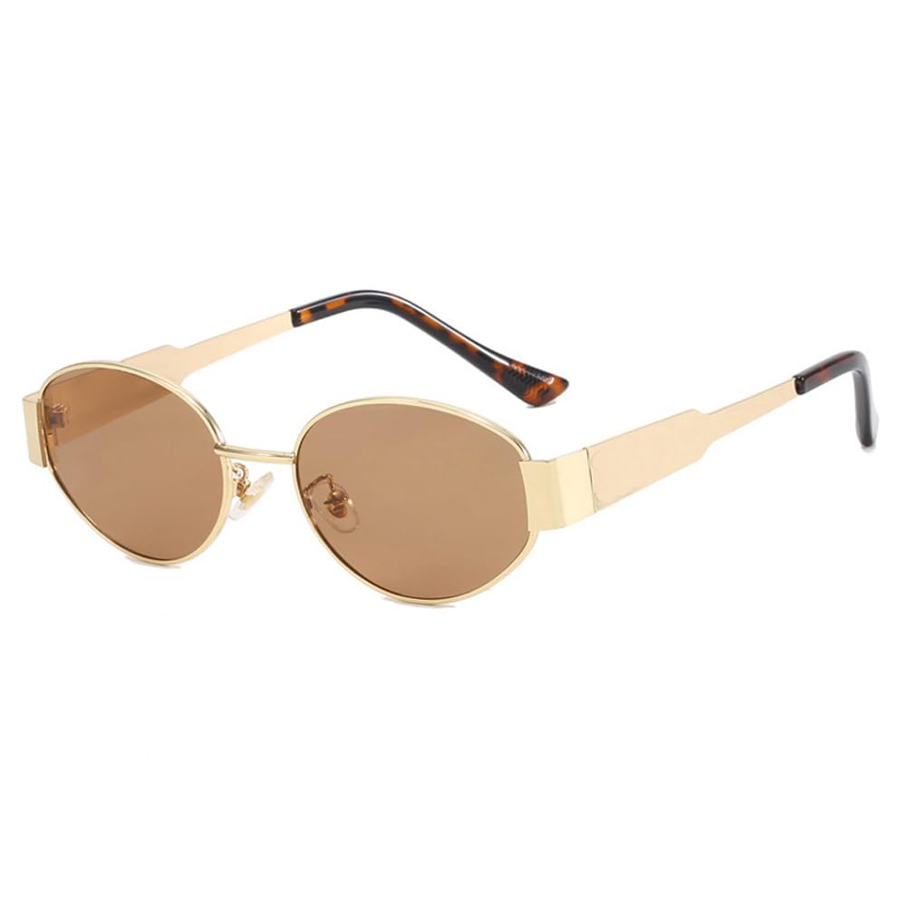 IDOTTA Retro Oval Sunglasses for Women Men Rectangle Metal Frame UV400 Protection Sun Glasses