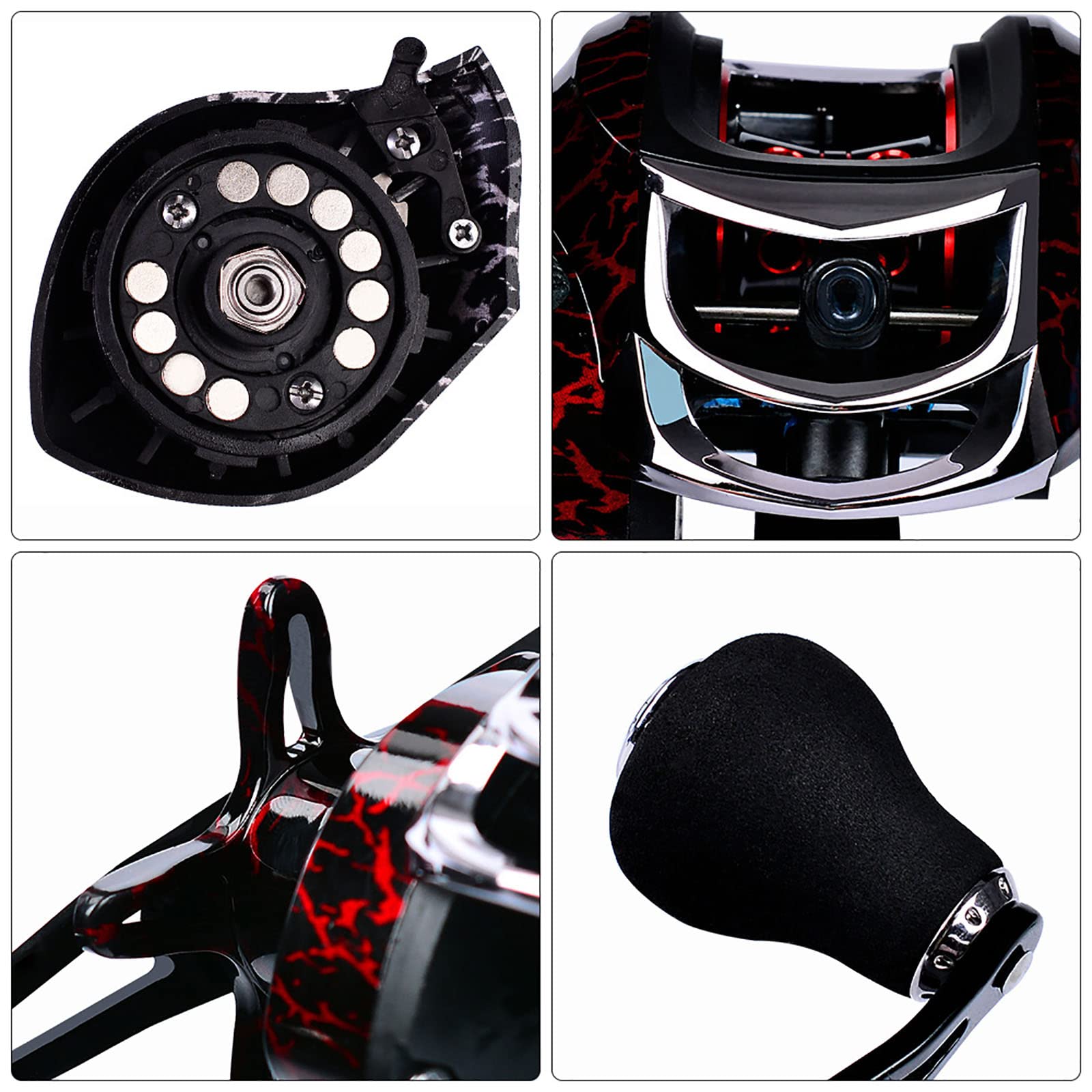 Fishing Baitcasting Reel, 18+1BB Drag Baitcasters, Magnet Braking System Bait Caster Reel, 7.1:1 Gear Ratio Ultra Smooth Baitcaster Fishing Reel DW121L Left Hand