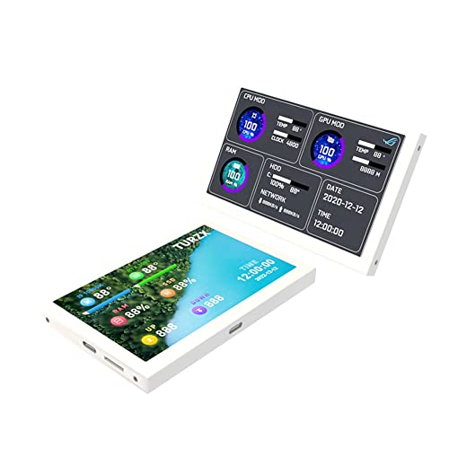 MAKIVI 5 Inch Computer Small Secondary Screen IPS HD Laptop Display for Freely AIDA64 White