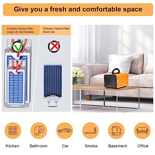 PNKKODW Ozone Generator 24000mg/h Ozone Machines for Home and Commercial Use Car Basement Offices Smoke and Pet Room