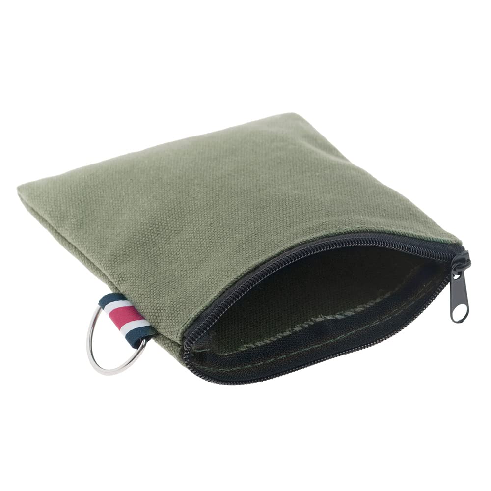 Muka 12 Pack Coin Pouch 4-1/4 x 4-1/4 Inches Cotton Canvas Bags with Metal Ring Mixed Colors, Jewelry Case