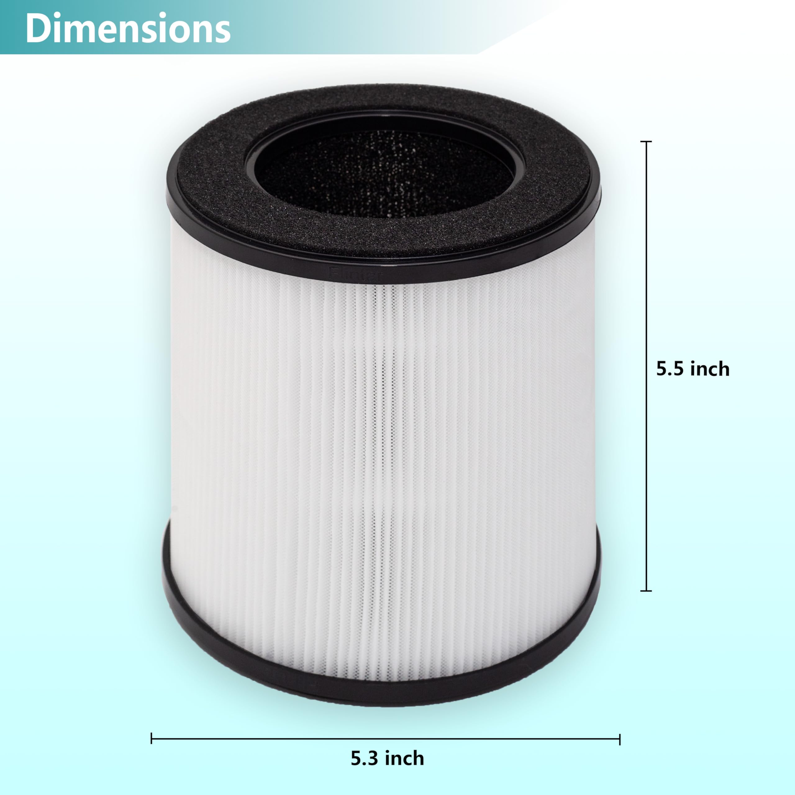Lhari B-D02L H13 True HEPA Filter Replacement, Compatible with MOOKA B-D02L and KOIOS B-D02L Air Purifier & VEWIOR B-D02U Air Purifier, 3-in-1 H13 True HEPA Filter Set, 2-Pack