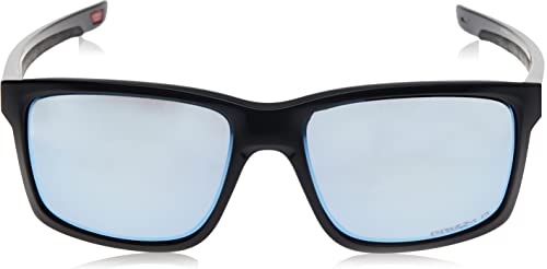Oakley Men's OO9264 Mainlink Rectangular Sunglasses, Polished Black/Prizm Deep Water Polarized, 61 mm