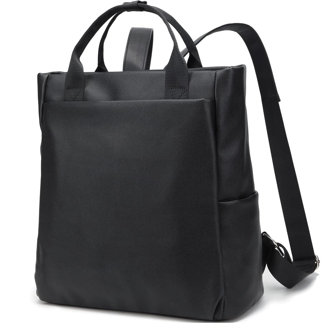 LORADI Convertible Diaper Bag tote, Vegan Leather Water Resistant Diaper Backpack with Anti-theft Pockets, Black