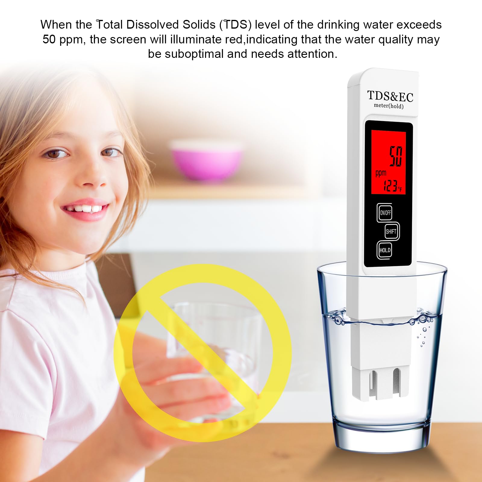 ๐๐จ๐ฌ๐ญ ๐๐๐๐ฎ๐ซ๐๐ญ๐ ๐๐จ ๐
๐๐ซ 4-in-1 Instant Read TDS Meter - Measures TDS, EC, & Temperature (ยฐC/ยฐF) - Digital Water Testing Kit for Tap, Well, Pool, Hydroponics, Aquarium, RO/DI System White