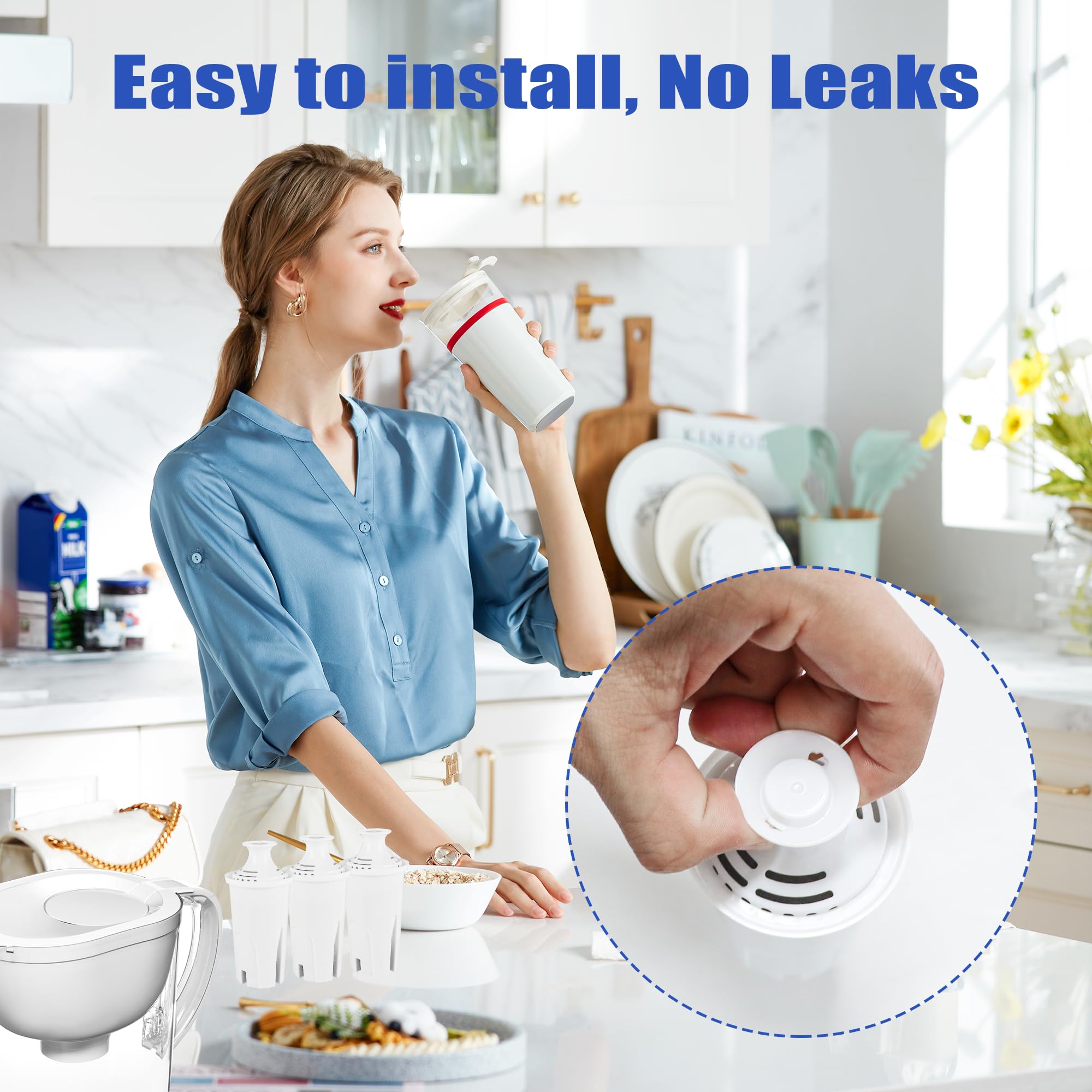 NUTTUTO Water Filter Replacements for Brita Dispensers,Fits Brita Water Pitcher, Compatible with Brita Water Pitcher For Classic 35557, OB03,Mavea 107007, 35557,Pack of 3